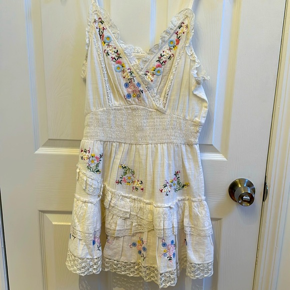 LoveShackFancy | Dresses | Loveshackfancy White Embroidered Mini Dress ...